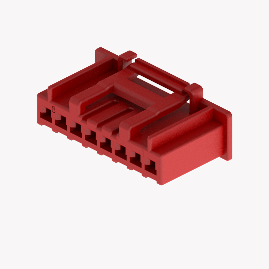 020 Small Blistering Less 8Pin Female Connector Red - UJU ELECTRONICS