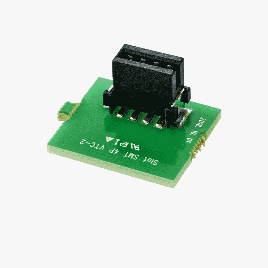 PCB Slot 4Pin Female Connector Vertical Black SMT type - UJU ELECTRONICS