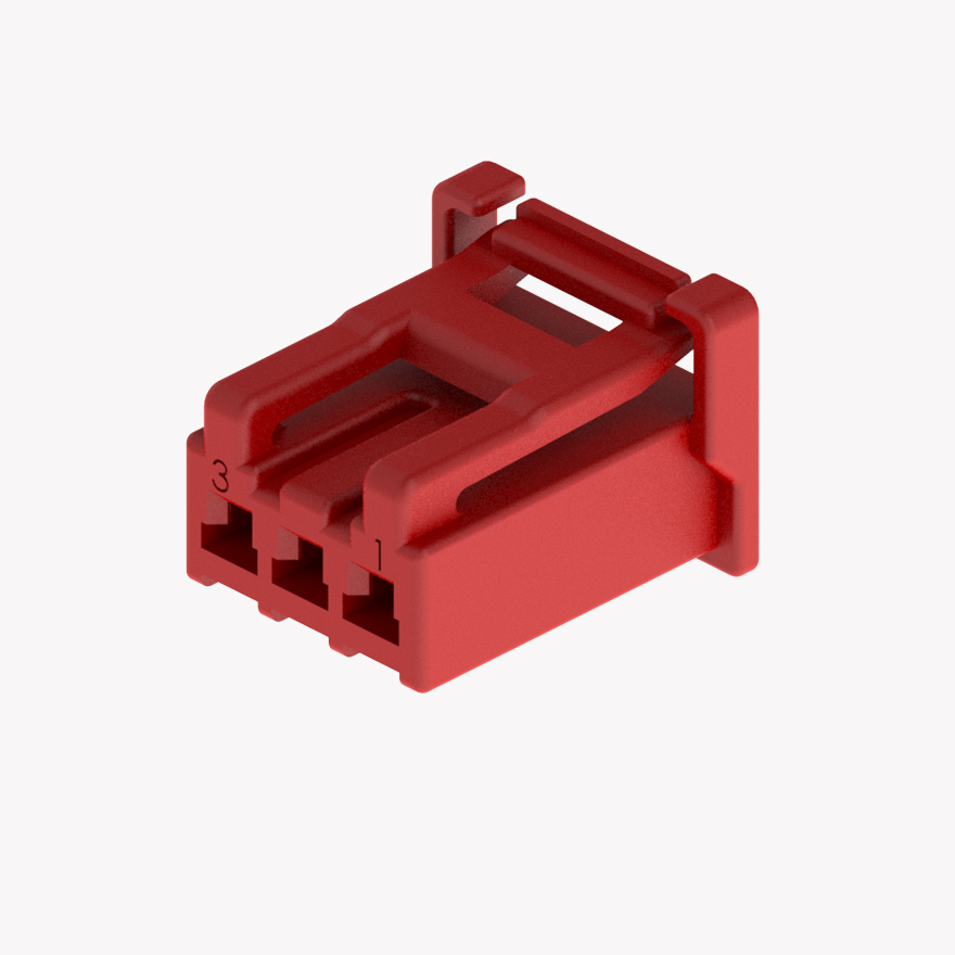 020 Small Blistering Less 3Pin Female Connector Red - UJU ELECTRONICS