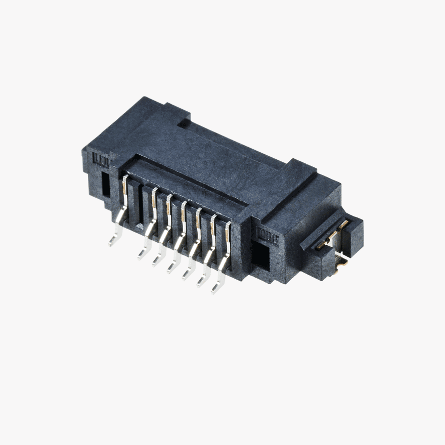 LED POWER Series 1.0Pitch 8Pin 4.6Height FFC Connector Receptacle Black SMD - UJU ELECTRONICS