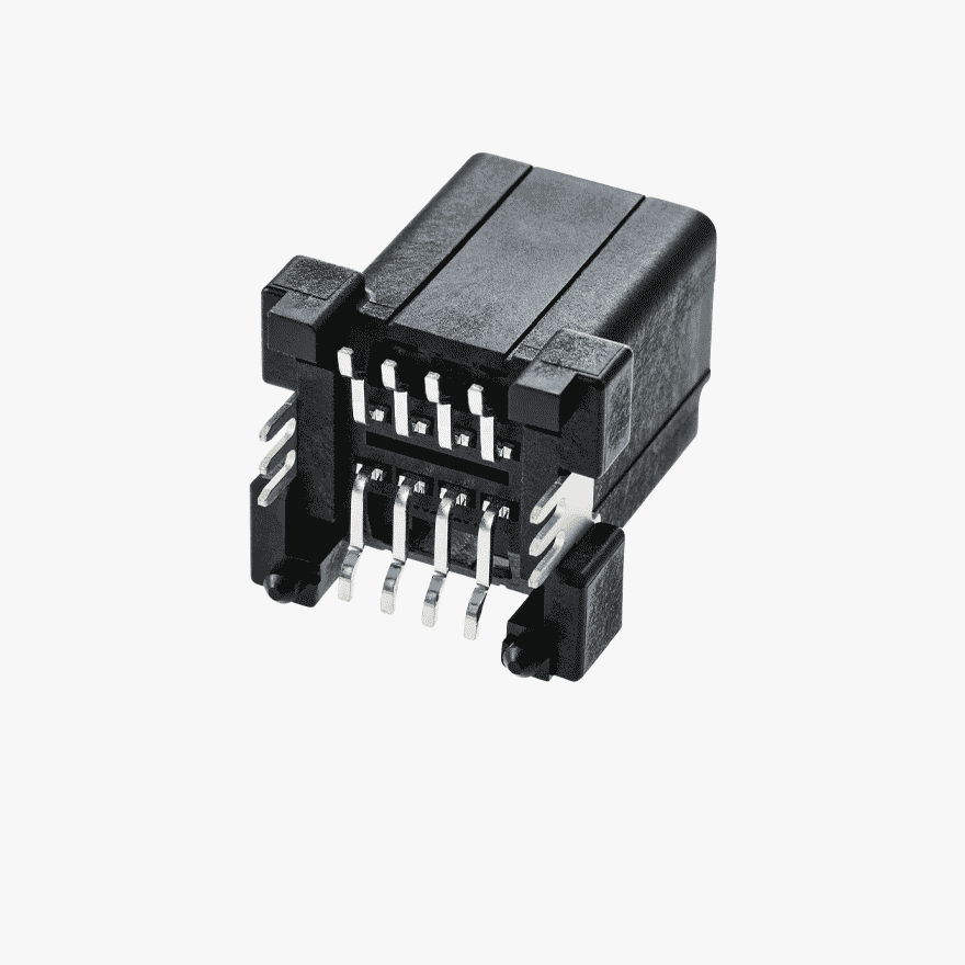 025 II 8Pin Male Connector Vertical Black SMT type - UJU ELECTRONICS