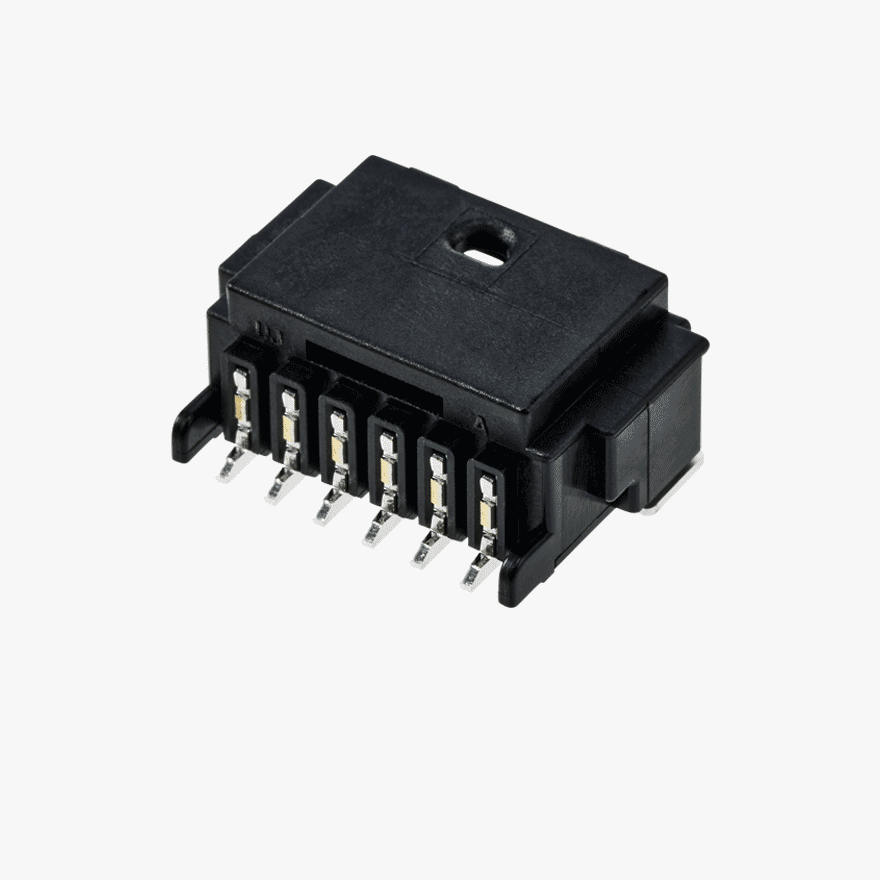 020 Small Blistering Less 6Pin Male Connector Horizontal Black SMT type ...