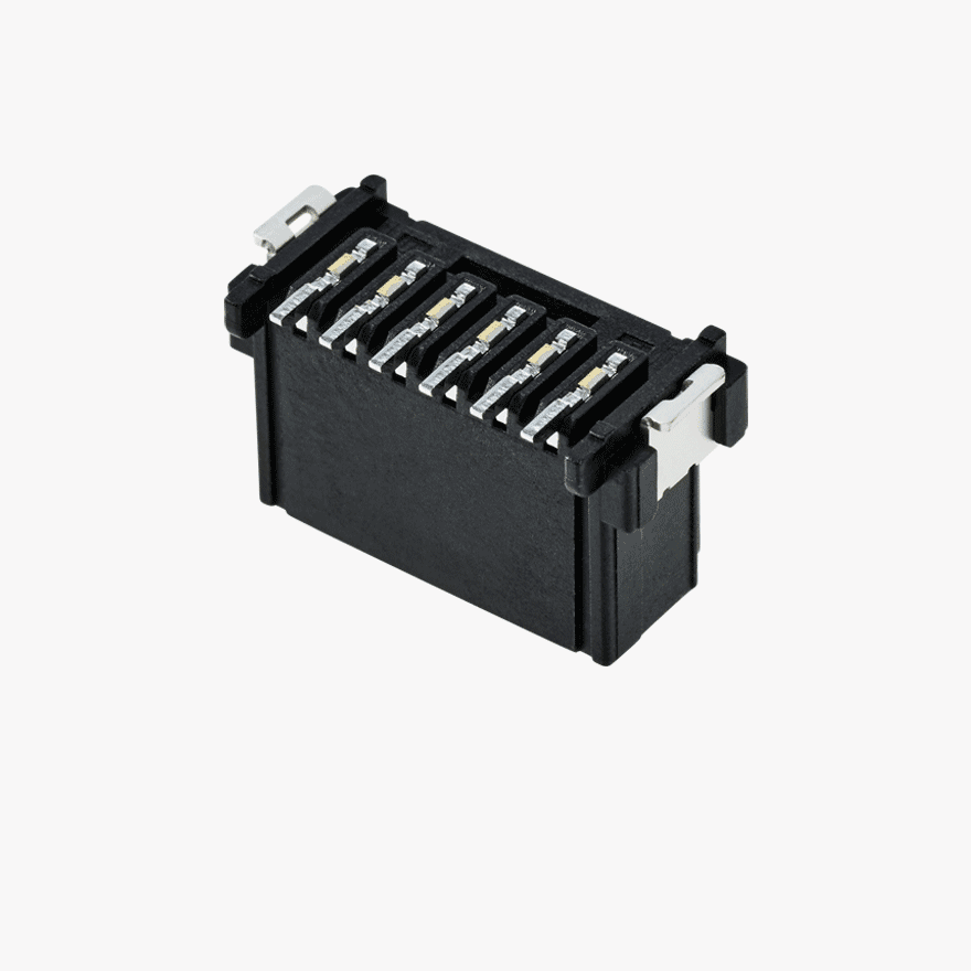 020 Small Blistering Less 6Pin Male Connector Vertical Black SMT type ...
