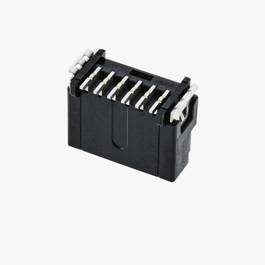 020 Double Lock 6Pin Male Connector Vertical Black SMT type AU Terminal ...