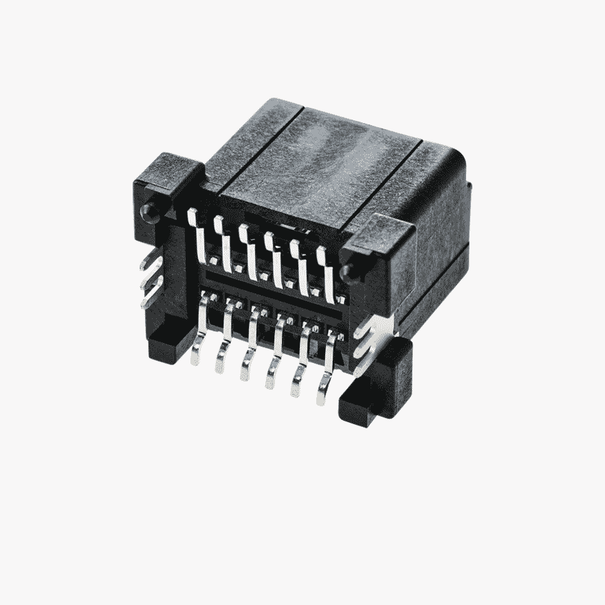 025 II 12Pin Male Connector Vertical Black SMT type - UJU ELECTRONICS