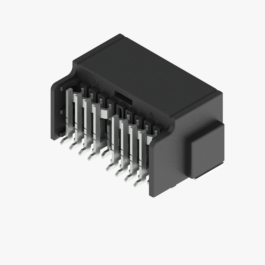 020 Double Lock & CPA Two Row 17Pin Male Connector Horizontal Black SMT ...